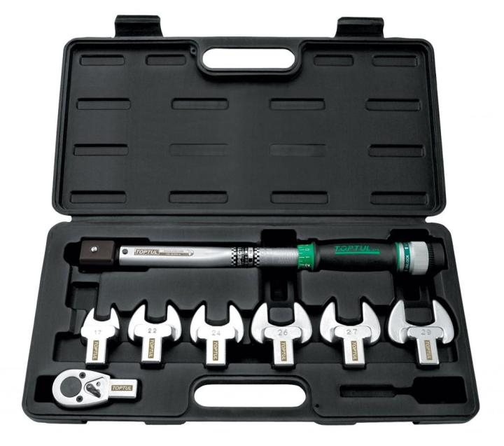 TOPTUL 8PCS 10-80Nm 1/2" DR. HEAD-INTERCHANGEABLE SPANNER TORQUE WRENCH ...