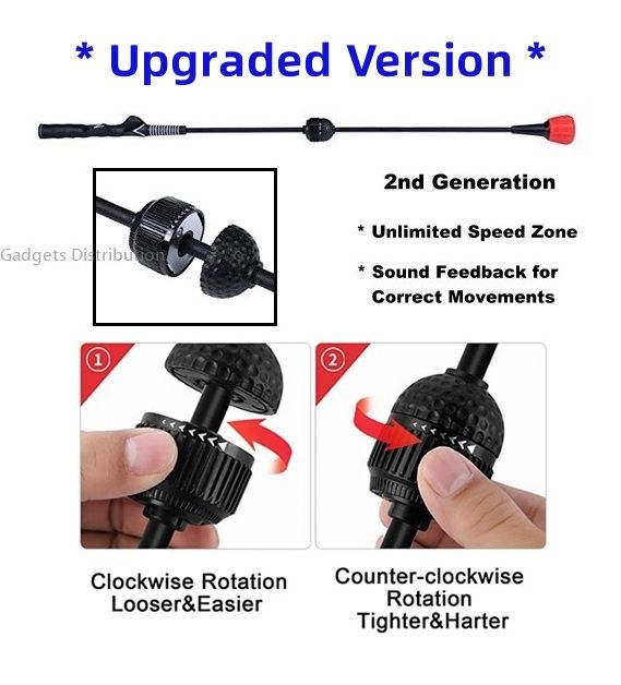 PGM HGB015 Adjustable Speed Golf Swing Bar Practice Training Learning ...