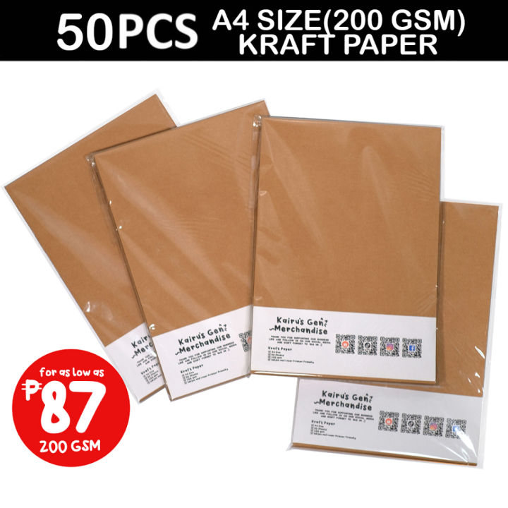 2024 A4 CHEAPEST Kraft Paper 50 -PCS 200 GSM High Quality | Lazada PH