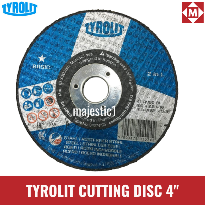TYROLIT ORIGINAL CUTTING DISC 4" BASIC sold per piece | Lazada PH