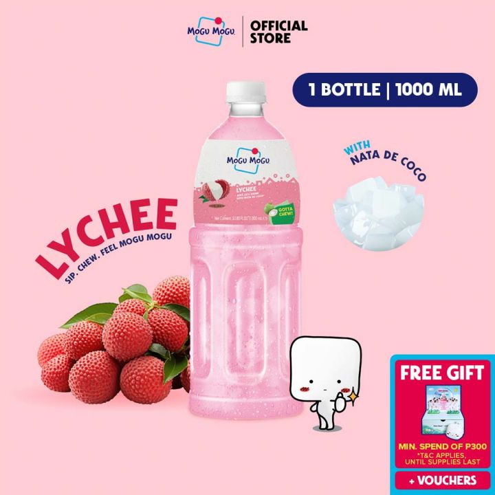 Mogu Mogu Lychee Nata de Coco Juice Drink 1000ml x 1 bottle | Lazada PH