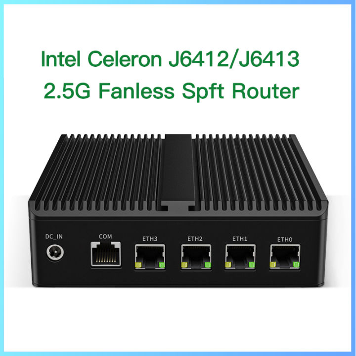 G30W Fanless Mini PC Firewall Appliance Celeron J6412 J6413 4x2.5GE ...