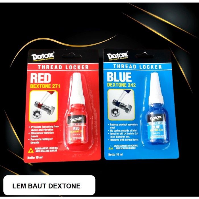 DEXTONE 271 / 242 Lem Baut Mur Derat Drat Thread Locker Glue Biru Merah ...