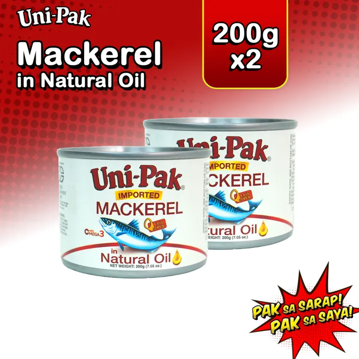 Uni-Pak Mackerel in Natural Oil 200g set of 2 | Lazada PH