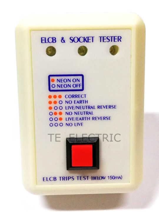 ELCB & SOCKET TESTER 13A 3PIN PLUG IN (BELOW 150mA) | Lazada