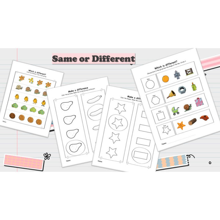 [PRE014] 30 pages Same or Different Worksheet for Pre-school PDF ...