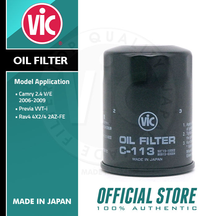 VIC Oil Filter C-113 for Toyota Camry 2.4 06-09, Previa VVT-I, Rav4 4x4 ...