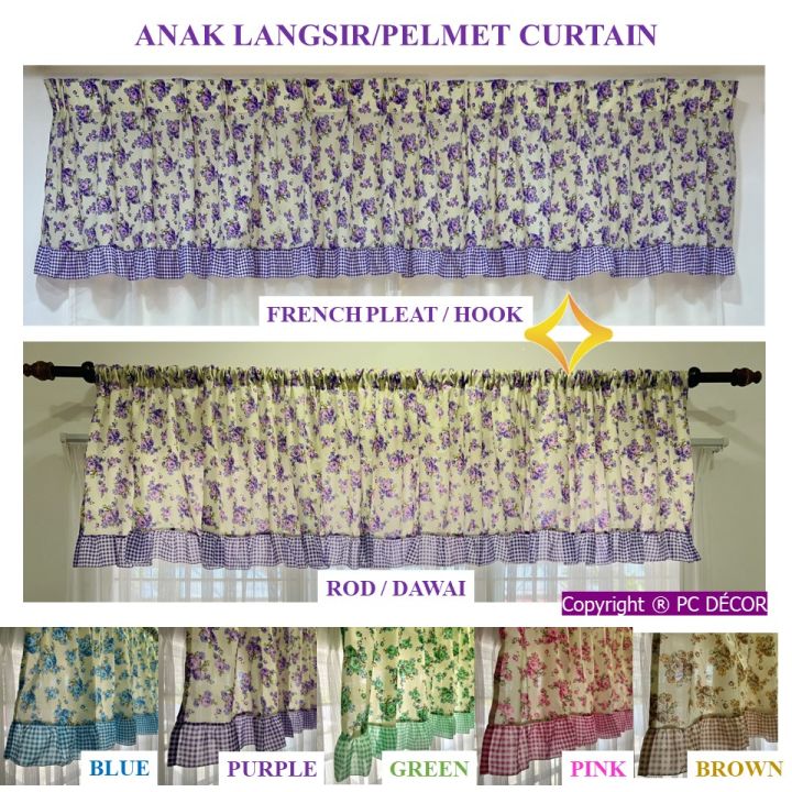 STELLARHOUS Ready Stock Anak Langsir Bunga Petak Pelmet Langsir Dapur ...