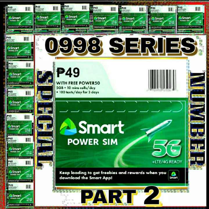 SMART SIM CARD 5G "0998 Series CHOOSE NUMBER SPECIAL" (Part 2) Brand ...