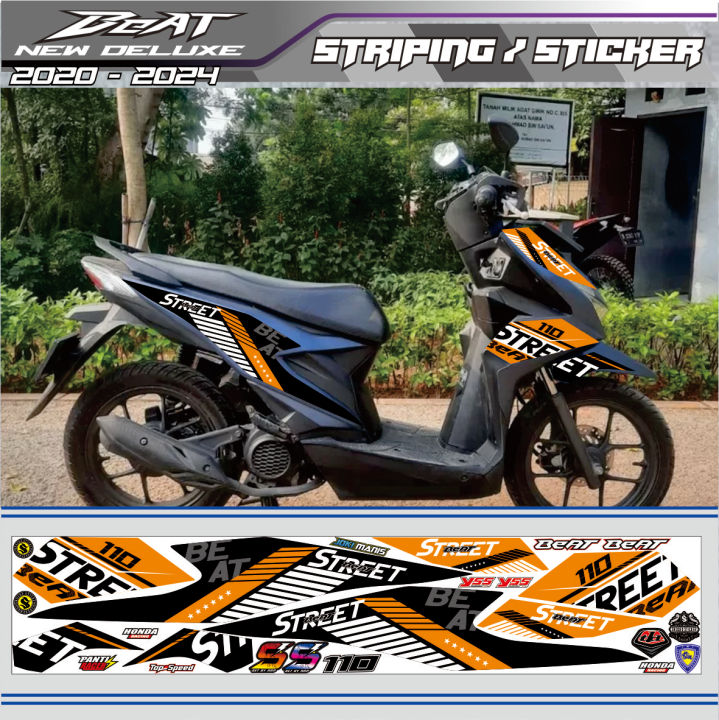 Striping beat deluxe new simple motif street variasi stiker beat 2020 / ...