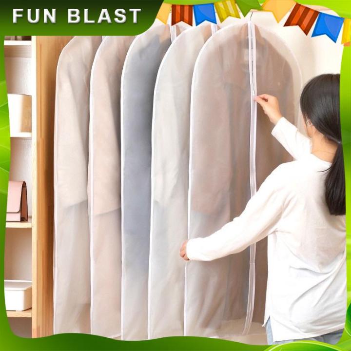 Wardrobe Clothes Storage Bag PEVA Transparent Dust Cover Fully Enclosed ...
