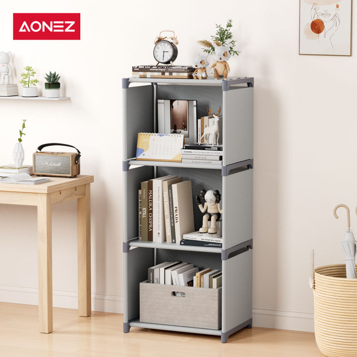 AONEZ Three-compartment Four-layer Non-woven Arrangement Shelf Dark ...