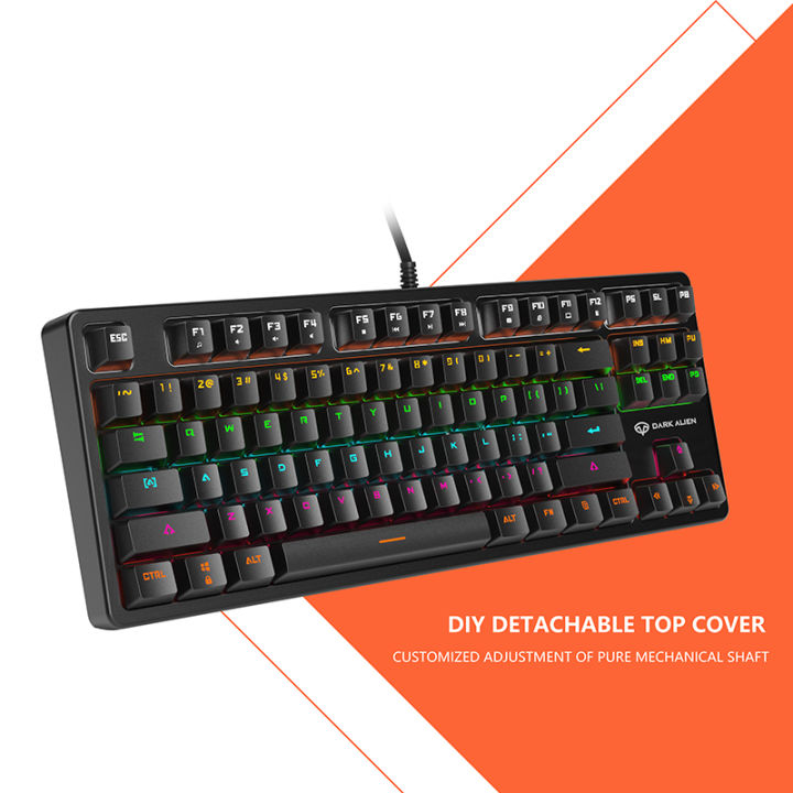 Dark Alien Hot Swappable Mechanical Keyboard 87 Keys Wired Keyboards ...