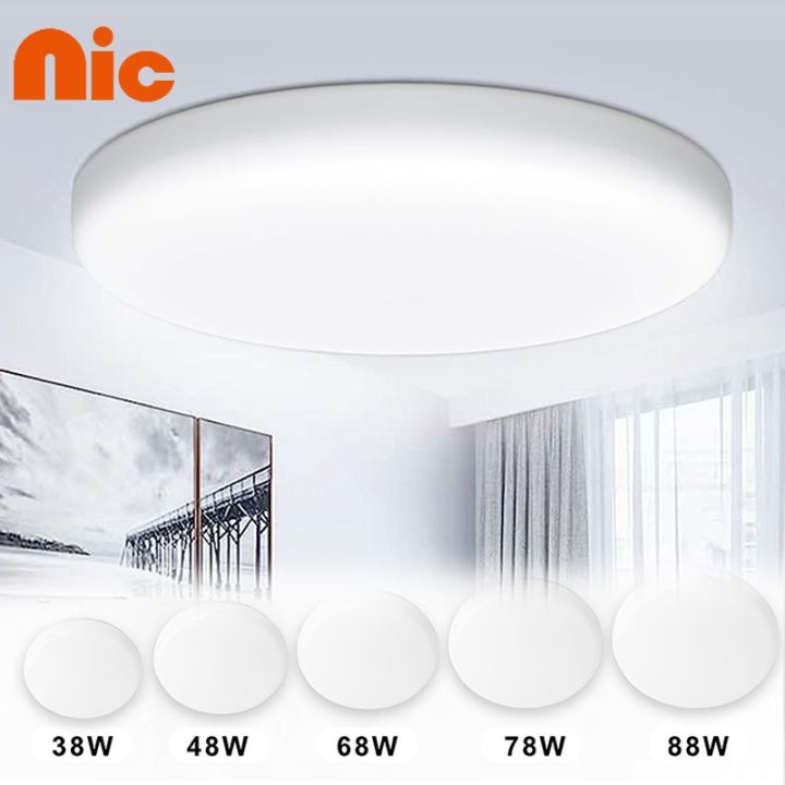 NIC 38/48/68/78/88W ไฟ LED ทรงกลม โคมไฟขนมปัง ไฟตกแต่งเพดาน โคมไฟเพดาน ...