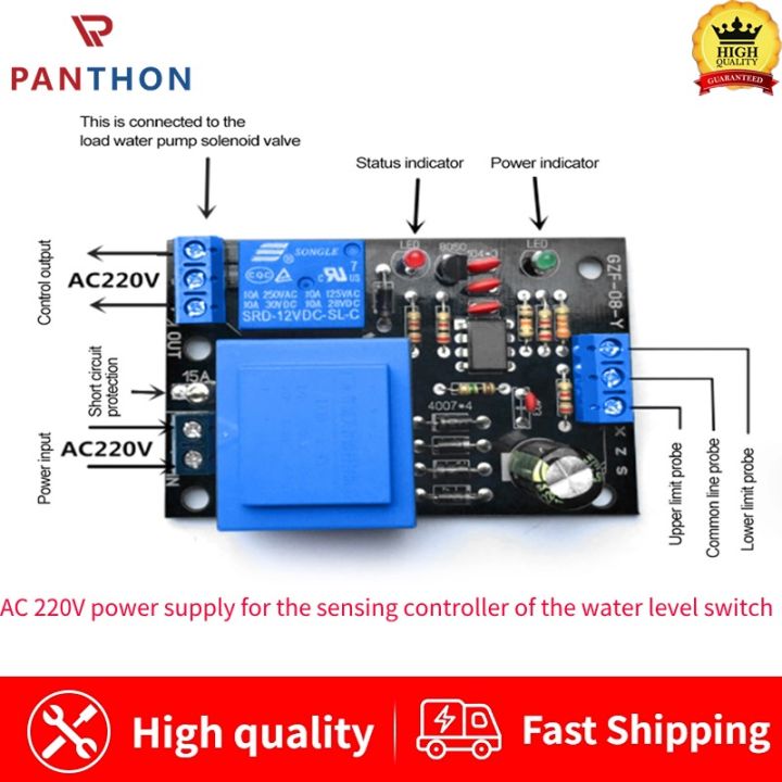 PANTHON Water Level Liquid Level Switch Sensor Controller Water Tank Tower Pool Automatic ...