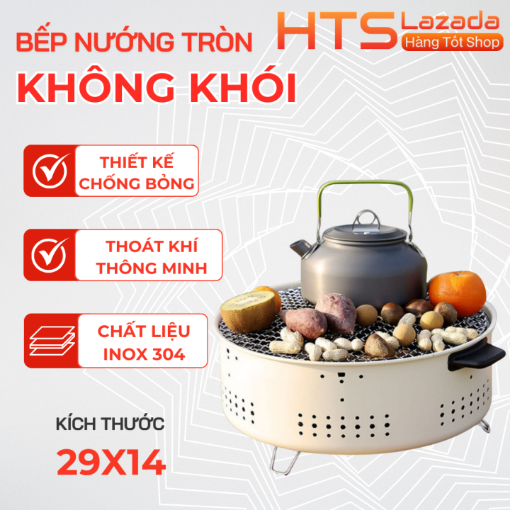 Bếp Nướng Than Hoa Tròn Không Khói - Lò Nướng Thịt Cao Cấp Thiết Kế Có ...