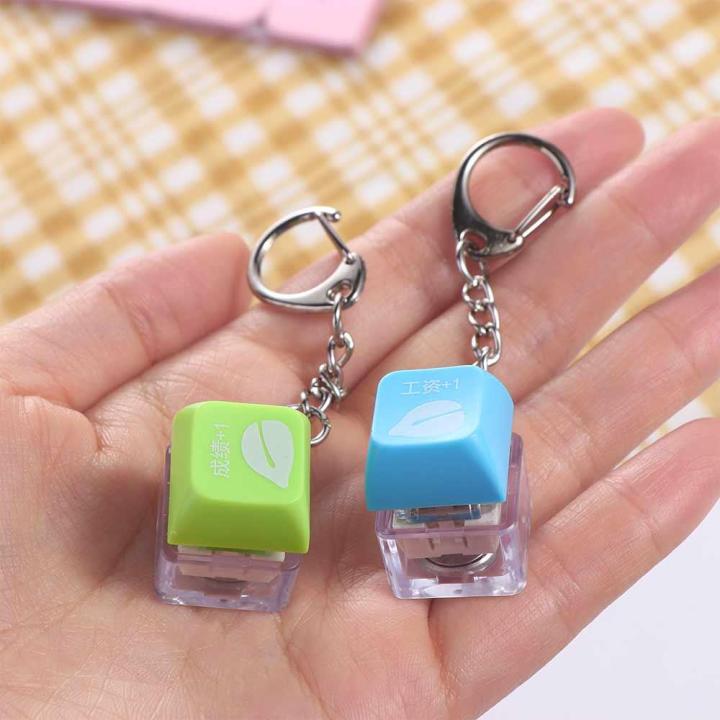 DVFDA Wooden Fish Wooden Fish Keyboard Keychain LED ABS Key Axle Tester ...