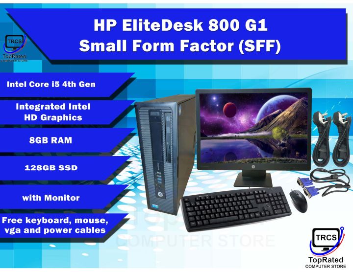 Desktop Computer Set Core i5 4th Gen HP EliteDesk 800 G1 Small Form ...
