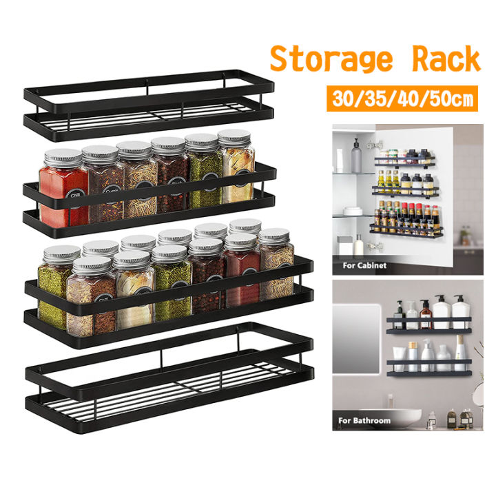 Kitchen Spice Rack Container Organizer Wall Mounted Punch Free ...