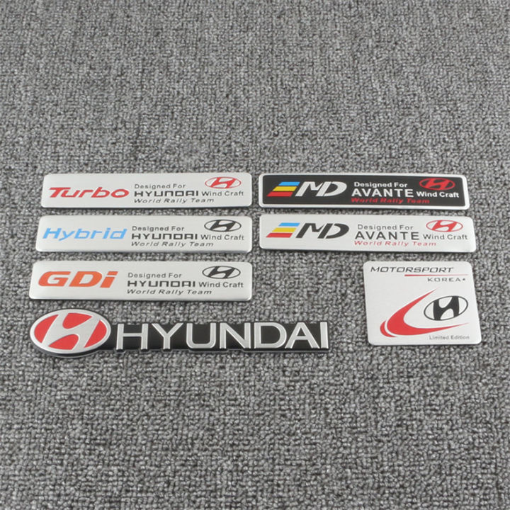 Metal logo sticker for Hyundai ELANTRA SONATA ACCENT Tucson Hybrid Rear ...
