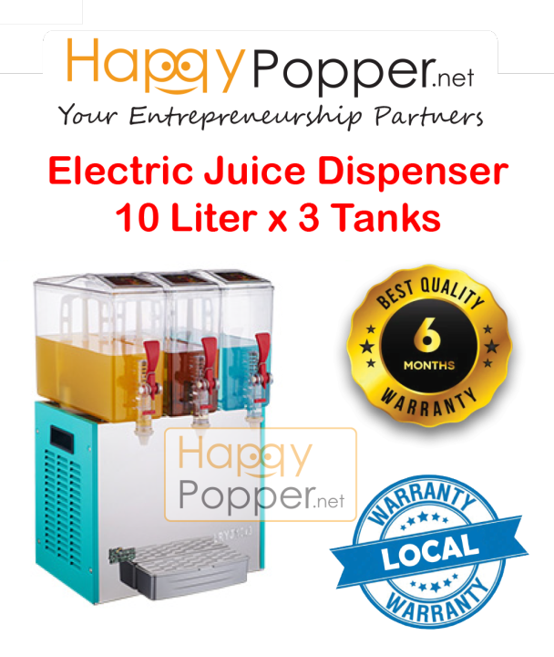 Happypopper Commercial Mesin Fruit Juice Dispenser 10 Liter x 3 Tank ...