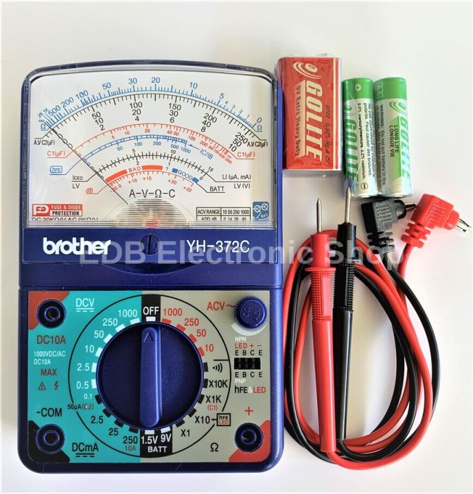 Brother YH-372C Multitester Multimeter Analog Tester with Continuity ...
