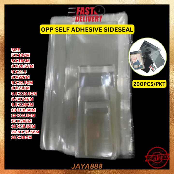 200PCS Transparent OPP Plastic Bag Self Adhesive Plastic Bag Silk ...