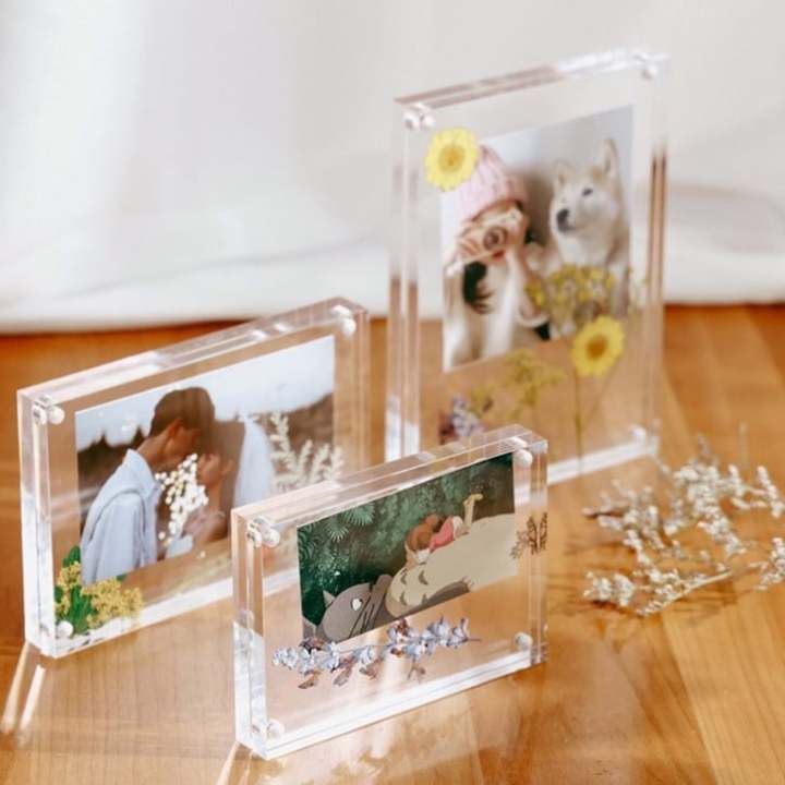 Clear Acrylic Photo Frame Magnetic Picture Photo Holder Display Frame ...