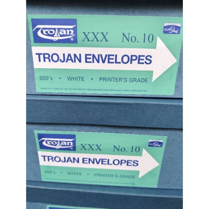 TROJAN White Envelopes XX & XXX -- No.10 & No. 6 ¾ - 500pcs/box | Lazada PH