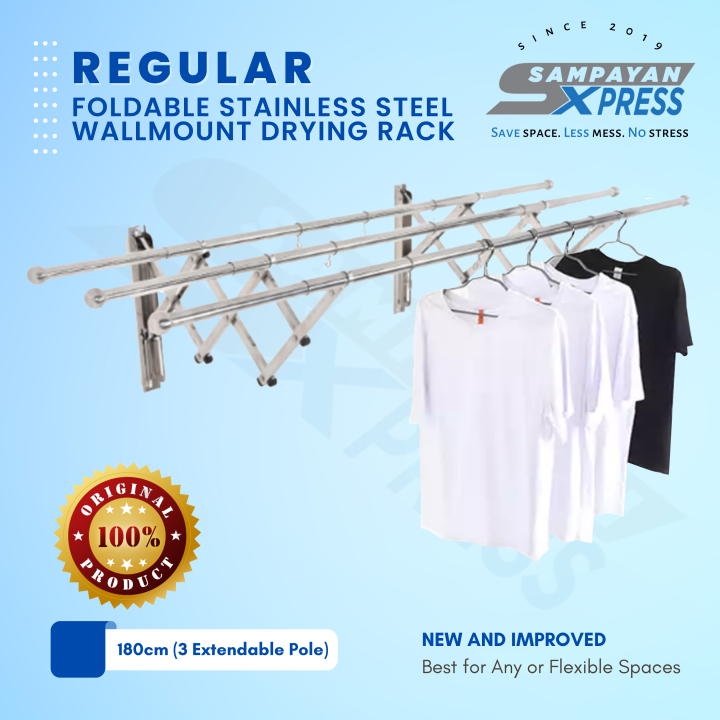 3 Pole (180 cm) Sampayan Xpress Space Saver Stainless Steel Sampayan ...
