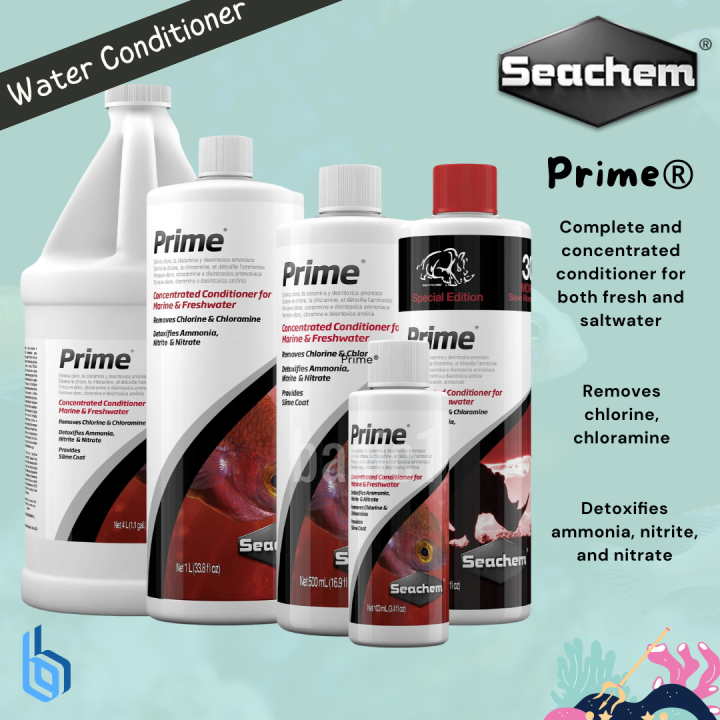 Seachem Prime 50ml, 100ml, 325ml, 500ml, 1L, 4L ( Complete and ...