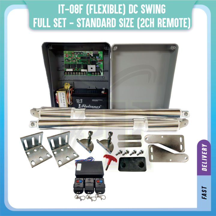 Autogate IT-08F (Flexible) DC Swing Folding Arm Motor Full Package Kit ...