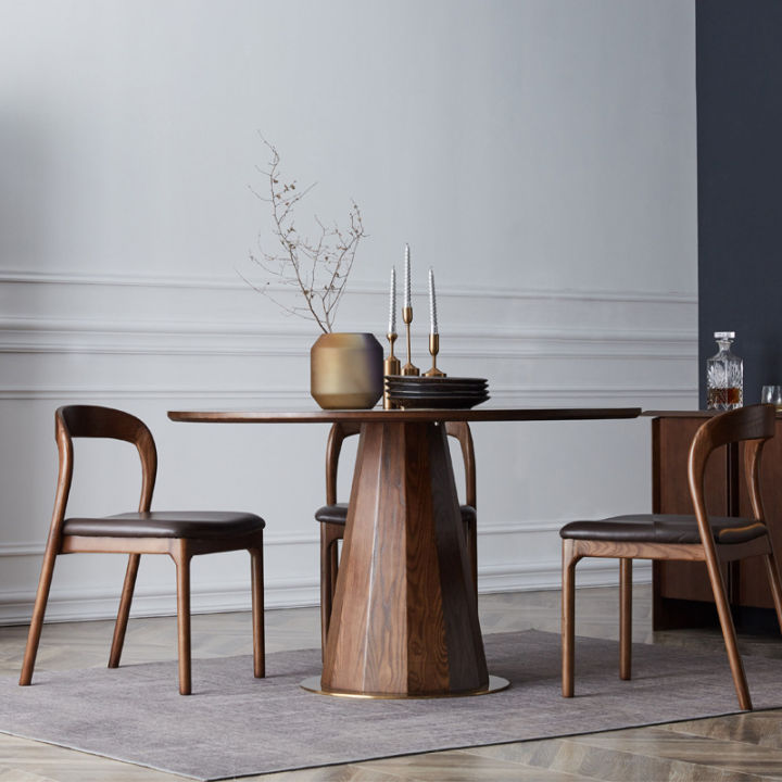 Nordic solid wood round dining table home dining table and chair ...