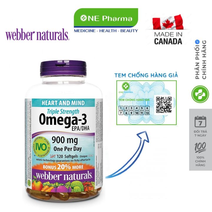 Viên Uống Omega-3 Webber Naturals Triple Strength 900mg EPA/DHA 120 ...