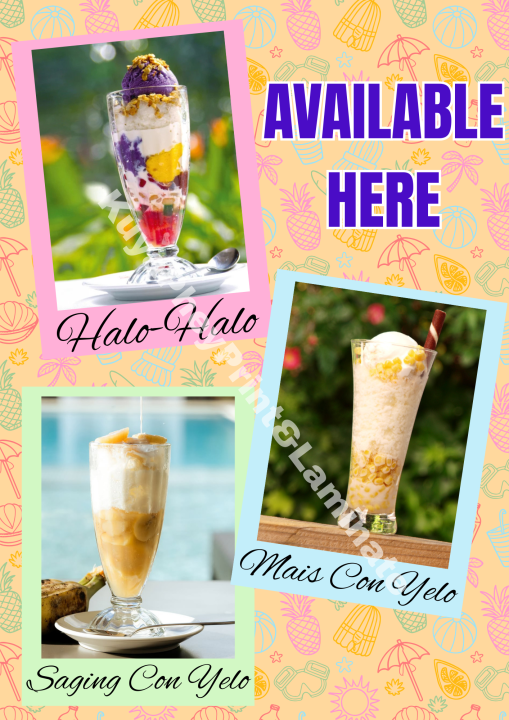 WATERPROOF LAMINATED SIGNAGE - HALOHALO, MAISCONYELO, SAGING CONYELO ...