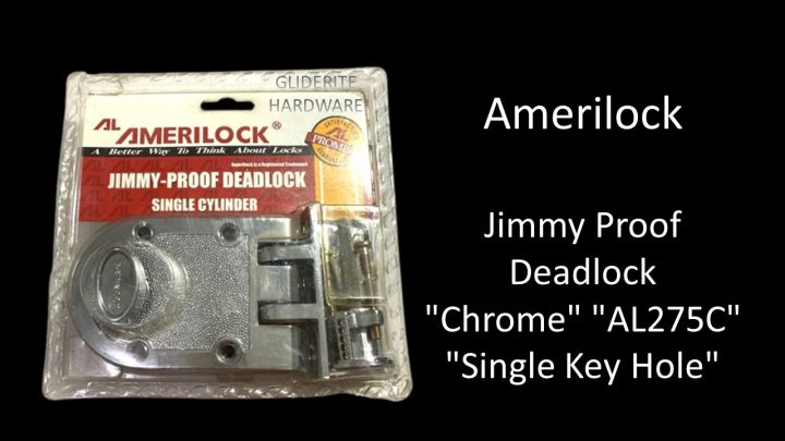 Amerilock Jimmy Proof Deadlock "Chrome" "AL275C" "Single Key Hole ...