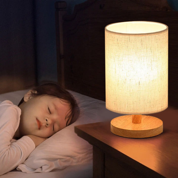 Desk Lamp Fabric Wood Table Lamp Night-light Lamp shade Night-light ...