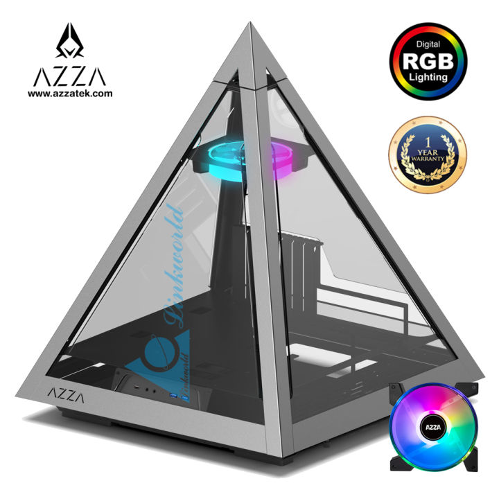 AZZA Innovative Tempered Glass ARGB Pyramid 804V – Aluminum | Lazada.co.th