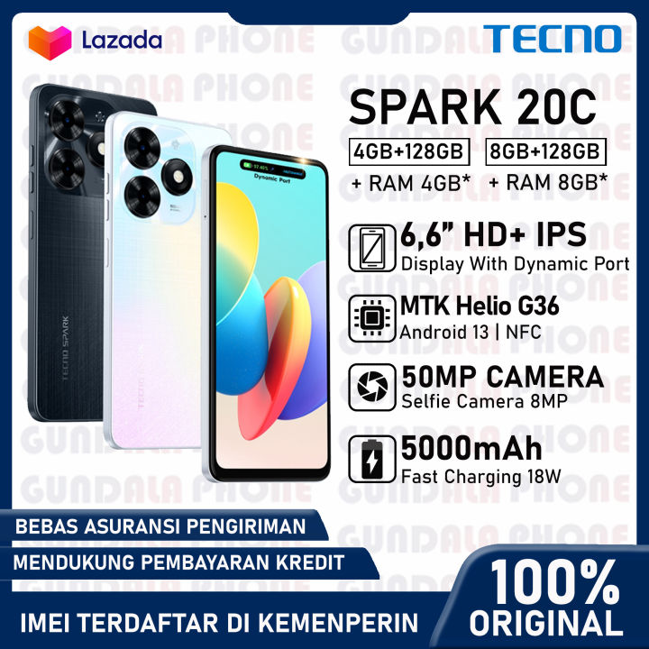 TECNO SPARK 20C NFC - Garansi resmi | Lazada Indonesia