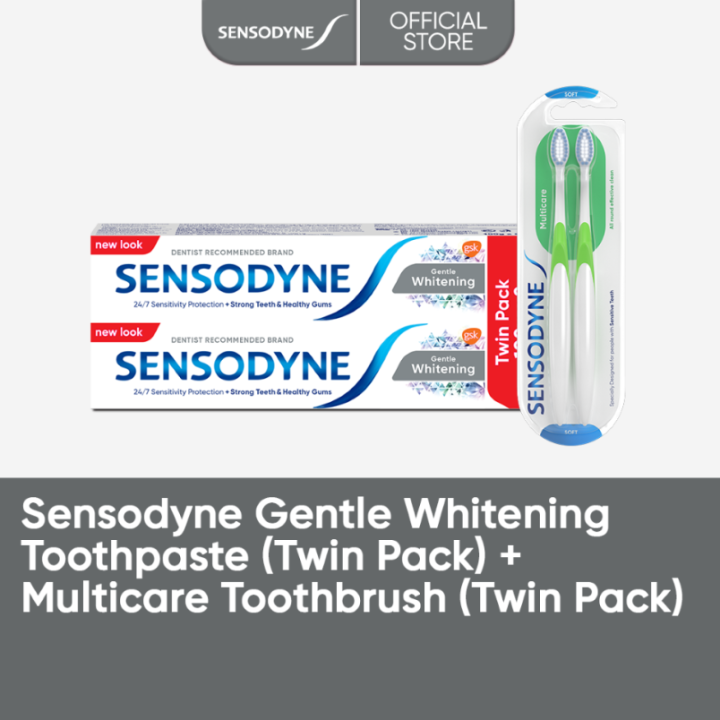Sensodyne Gentle Whitening Toothpaste 100g Twin Pack + Multicare ...