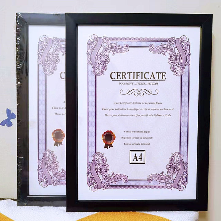 PVC A4 BLACK CERTIFICATE FRAME SIZE A4 / 8.5*11 inches Photo frame ...
