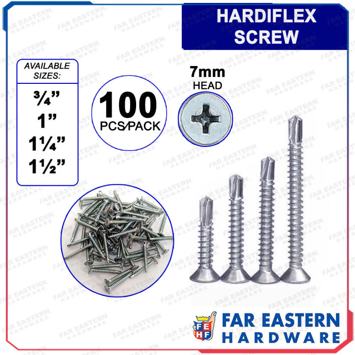 HARDIFLEX Ficem Board Screw #7 x 3/4" | 1" | 1-1/4" | 1-1/2" 100pcs ...