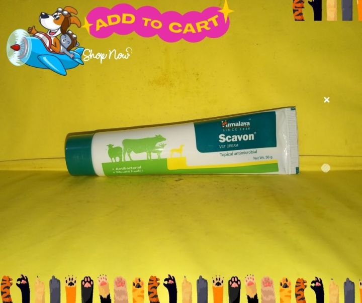 Himalaya Scavon Antibacterial and Anti-Fungal Wound Cream for Pets (50g ...