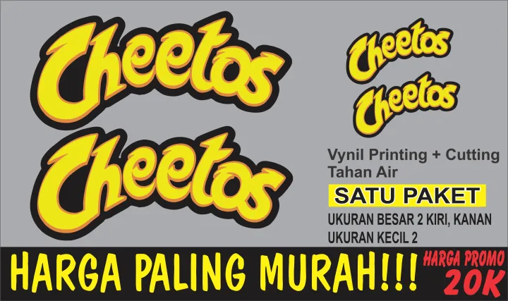 Sticker Cheetos Vinyl Printing Cutting Kuat dan Tahan Air | Lazada ...