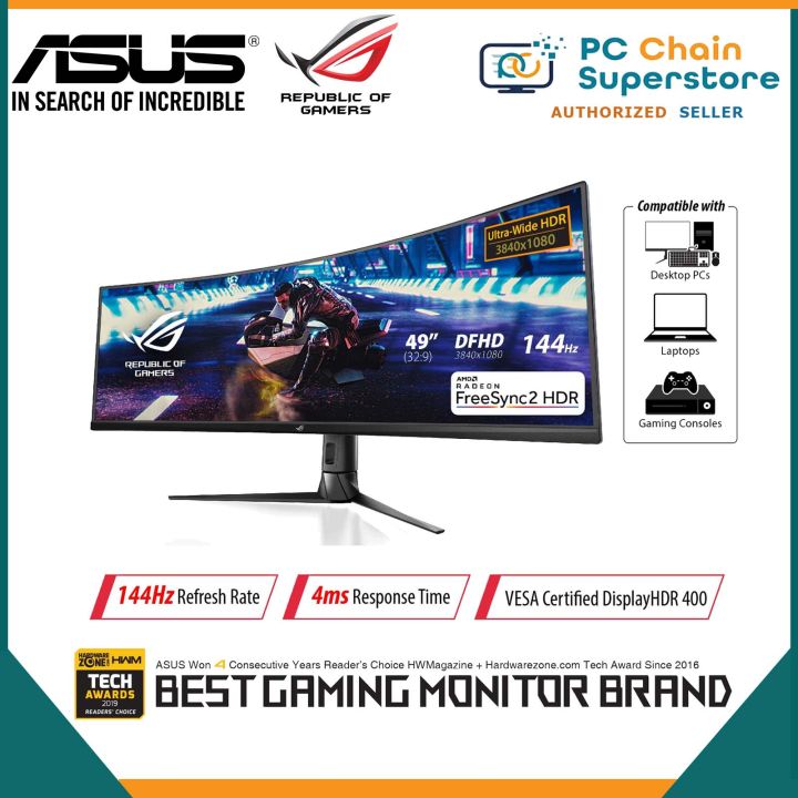 ASUS ROG Strix XG49VQ Super Ultra-Wide HDR Gaming Monitor — 49-inch 32: ...