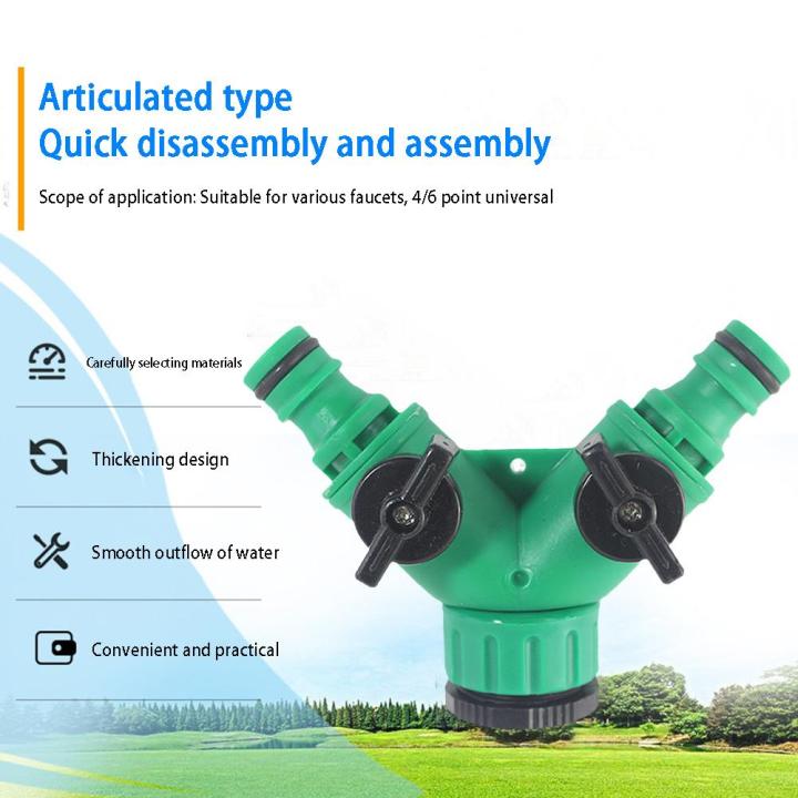 2 Way Double Outside Garden Water Hose Pipe Tap Splitter G1V4 Adaptor ...
