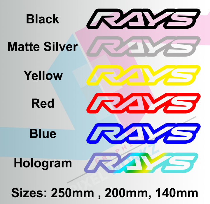 RAYS Logo Stickers 200mm | Lazada PH