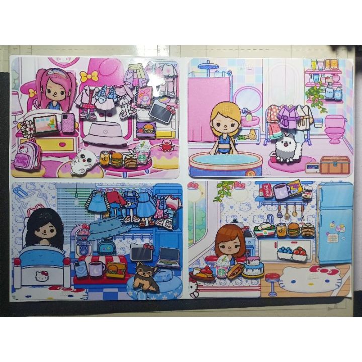 COD Toca Boca Paper Doll Quiet Book Laminated with Velcro tape | Lazada PH