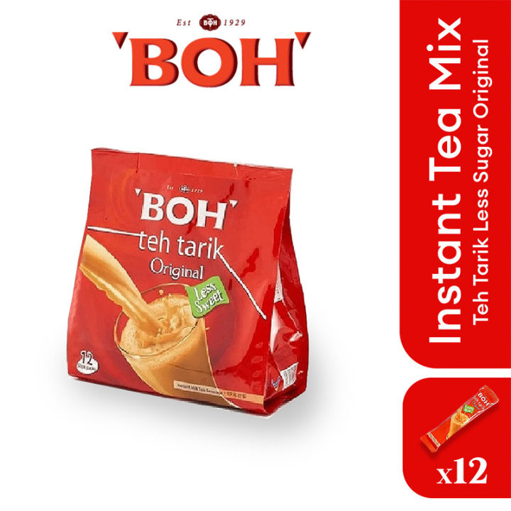 BOH Teh Tarik Kurang Manis Original 12s X 27g Less Sugar Ready To Drink ...