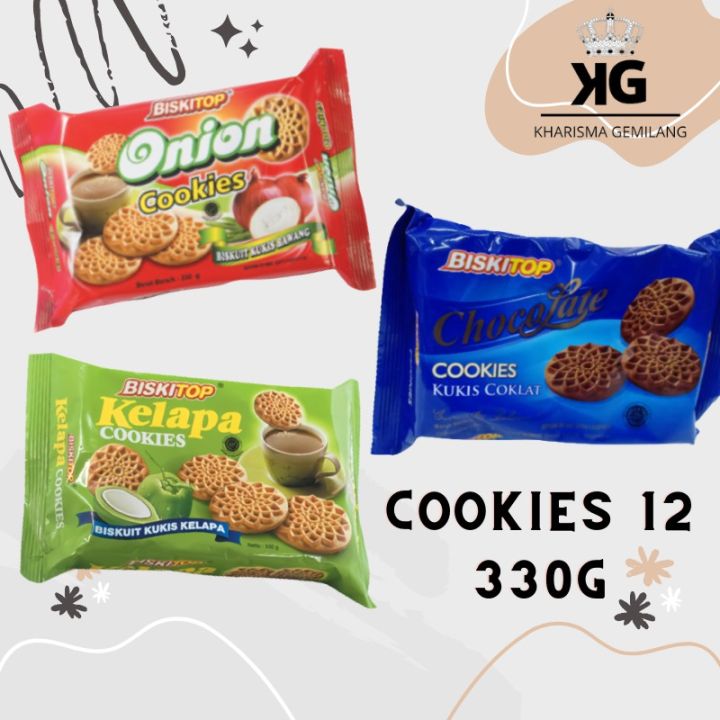 BISKITOP - COOKIES 12 300g Biskuit Kue Kering Anak Dewasa Enak Renyah ...
